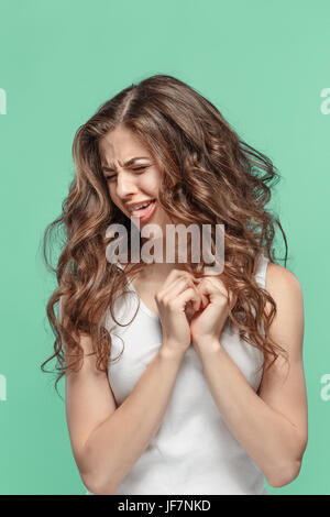 The portrait of disaffected woman on studio background Stock Photo - Alamy