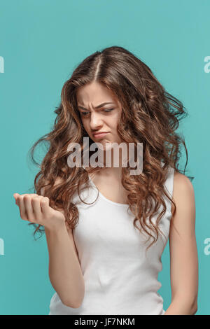 The portrait of disaffected woman on studio background Stock Photo - Alamy