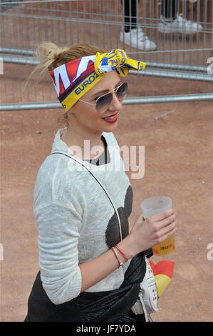 Supporters attend EURO 2016 fanzone in Lyon Stock Photo - Alamy