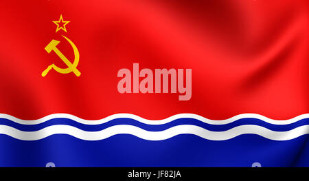 3D Flag of the Latvian SSR (1940-1991). 3D Illustration Stock Photo - Alamy