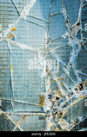 Shattered security glass Stock Photo - Alamy