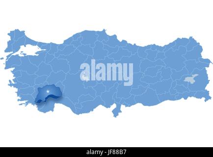 Map of Burdur, a province of Turkey Stock Vector Image & Art - Alamy