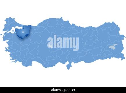 Map of Bursa, a province of Turkey Stock Vector Image & Art - Alamy