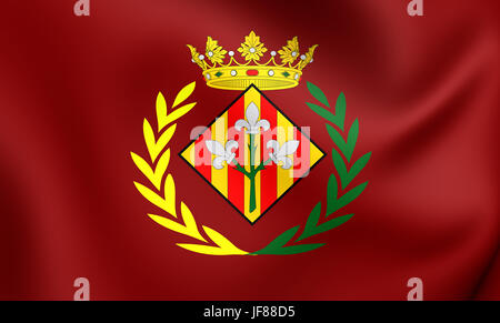3D Flag of Lleida City, Spain. 3D Illustration Stock Photo - Alamy
