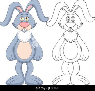 Standing Rabbit Isolated Coloring Page for Kids Stock Vector Image ...