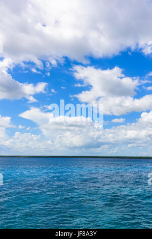 open blue sea cumulus clouds Stock Photo - Alamy