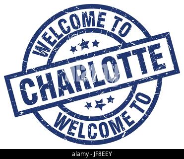 Charlotte stamp. welcome to Charlotte orange sign Stock Vector Image ...