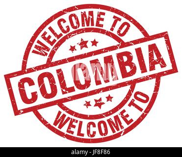 Colombia sign. welcome to Colombia red sticker Stock Vector Image & Art ...