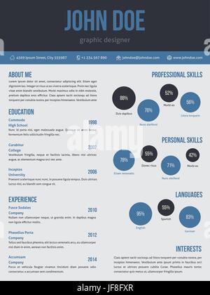New cv resume template in blue and dark gray Stock Vector Image & Art ...
