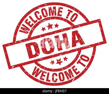 welcome to doha. red stamp isolated background Stock Vector Image & Art ...