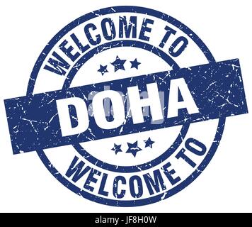 welcome to Doha blue stamp Stock Vector Image & Art - Alamy