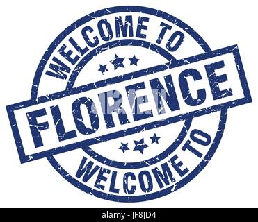 welcome to Florence blue round vintage stamp Stock Vector Image & Art ...