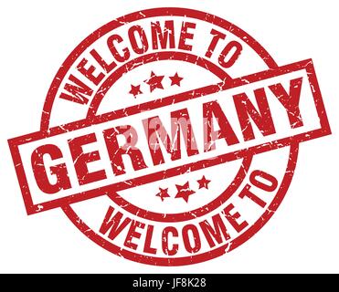 Germany sign. welcome to Germany orange sticker Stock Vector Image ...