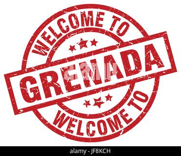 Grenada sign. welcome to Grenada orange sticker Stock Vector Image ...