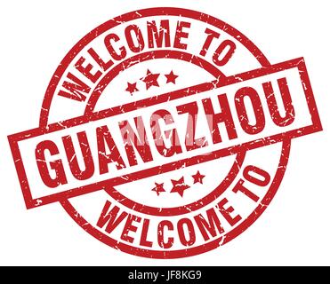 Guangzhou sign. welcome to Guangzhou red sticker Stock Vector Image ...