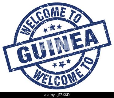 welcome to Guinea blue round ribbon stamp Stock Vector Image & Art - Alamy