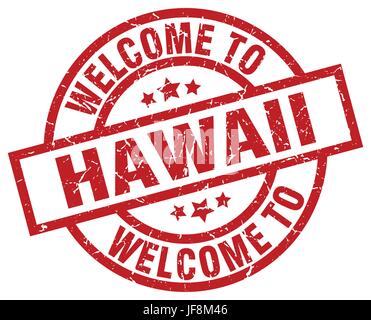 welcome to hawaii. red stamp isolated background Stock Vector Image ...