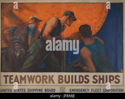 Teamwork builds ships Stock Photo - Alamy