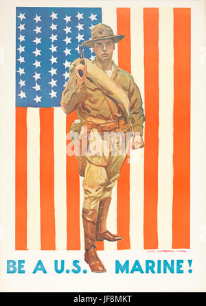 A World War I recruitment poster emphasizing military enlistment, with ...