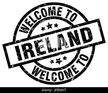 Welcome Ireland stamp seal and Sticker, Vector Illustration Abstract ...