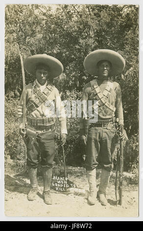 A portrait depicting armed soldiers from the Mexican Revolution ...