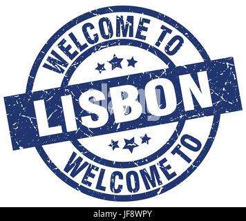 Lisbon sign. welcome to Lisbon blue sticker Stock Vector Image & Art ...