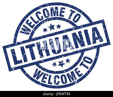 Lithuania stamp. welcome to Lithuania blue sign Stock Vector Image ...