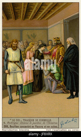 literature, El Cid, illustration, Don Diego and his son ridiculed by ...