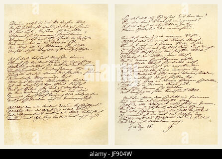 Johann Wolfgang von Goethe 's handwritten manuscript of Prometheus ...