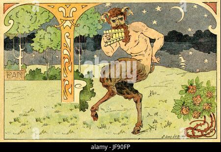 Illustration of Pan, Faun or Satyr from the Greek mythology with human ...