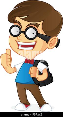 full length of man with glasses pointing blank space illustration ...