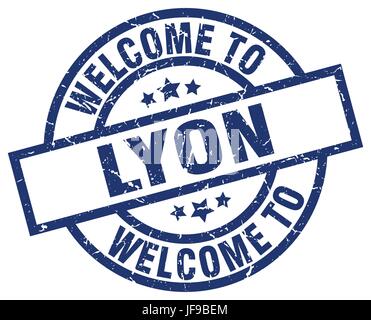 welcome to Lyon blue stamp Stock Vector Image & Art - Alamy