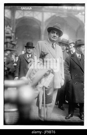 A portrait of the renowned Italian tenor Enrico Caruso, known for his ...