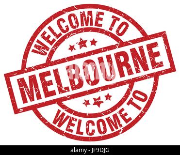 Melbourne stamp. welcome to Melbourne red sign Stock Vector Image & Art ...