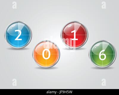 Glowing 2016 countdown icons with shadow Stock Vector Image & Art - Alamy