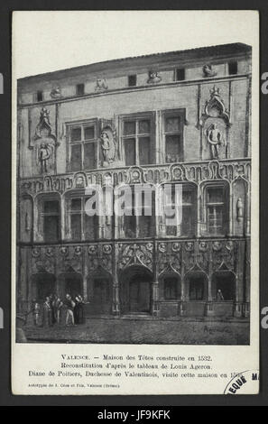 A historical image of Maison des Têtes in Valence, France, known for ...