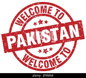 Pakistan stamp. Travel red rubber stamp with the map of the country ...