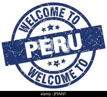 Peru - welcome blue vintage isolated label Stock Vector Image & Art - Alamy