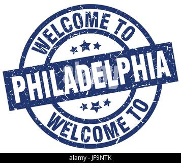 welcome to Philadelphia blue stamp Stock Vector Image & Art - Alamy