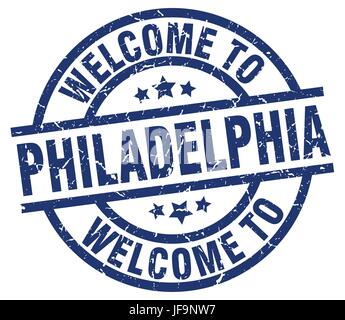 welcome to Philadelphia blue stamp Stock Vector Image & Art - Alamy