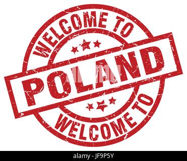 welcome to Poland red round ribbon stamp Stock Vector Image & Art - Alamy