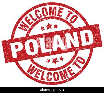 welcome to Poland red round ribbon stamp Stock Vector Image & Art - Alamy