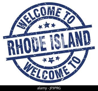 Rhode Island stamp. welcome to Rhode Island blue sign Stock Vector ...