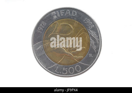 500 lira, Italian coin 1998 Stock Photo - Alamy