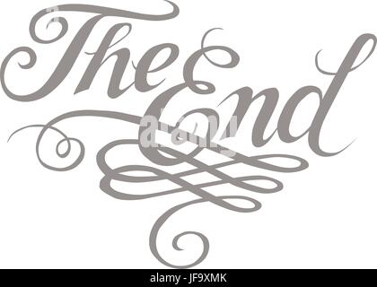 end handwriting text design vector illustration Stock Vector Image ...