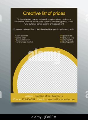 Price model yellow brochure template Stock Vector Image & Art - Alamy