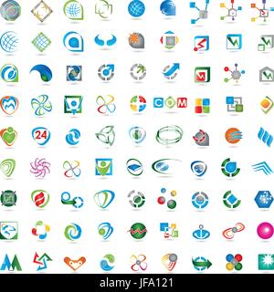 large logos collection,creative logo set,digital Stock Vector Image ...