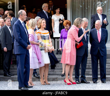 Princess Astrid and Prince Lorenz attending Te Deum at the Saint ...