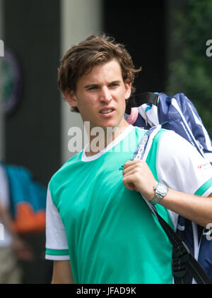 Austrian professional tennis player Dominic Thiem competes against ...