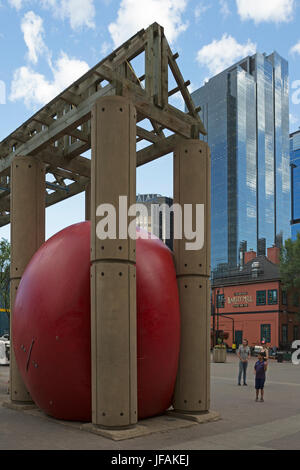 The Red Ball Project by artist Kurt Perschke in the walkway of the ...
